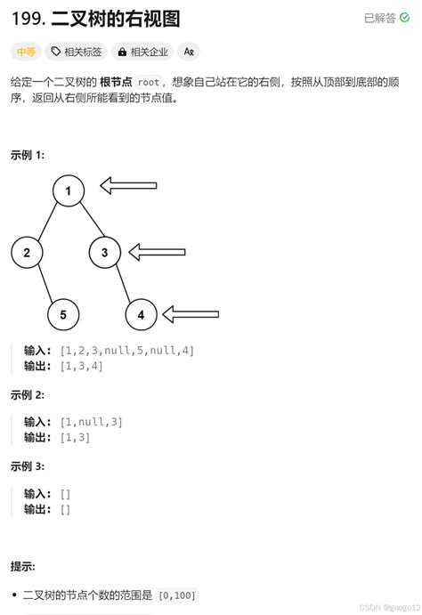 【宽搜】5leetcode 199 二叉树的右视图