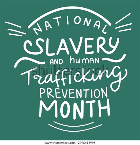National Slavery Human Trafficking Prevention Month Stock Vector