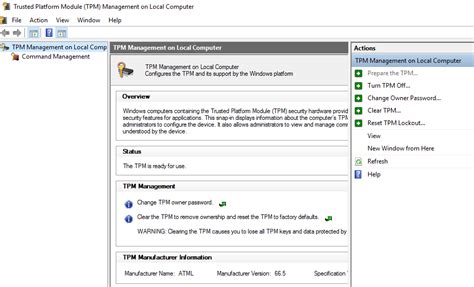 TPM Management Console Shows An Error Message After Clearing Disabling Deactivating TPM In