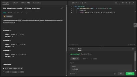Day 90 Of 100daysofcodechallenge Maximum Product Of Three Numbers