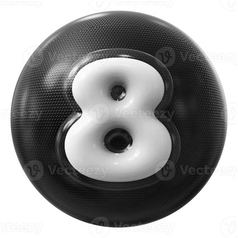 Negro 3d Icono Número 8 46643072 Png