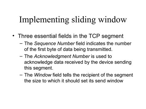 Tcp Reliability Flow Control Ppt