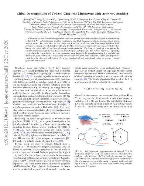 Pdf Chiral Decomposition Of Twisted Graphene Multilayers With Arbitrary Stacking