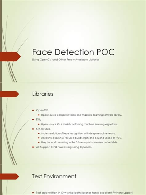 Face Detection Poc Using Opencv And Other Freely Available Libraries Pdf Deep Learning