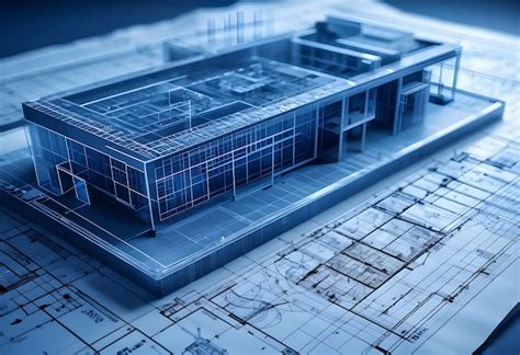 Blueprint Grid With Meticulously Detailed Technical Notation Premium