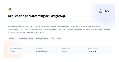 Replicación Por Streaming De Postgresql Labex