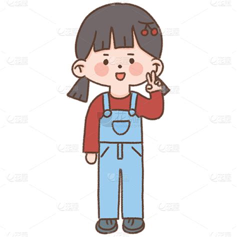 卡通小女孩q版情人节形象贴纸