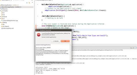 Unable To Run A Hello World App In Tizen Stack Overflow