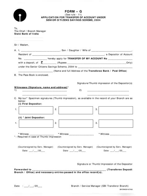 Sbi Account Transfer Form 1pdf