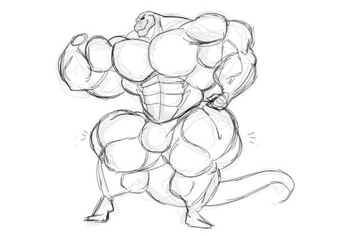 Rule 34 Abs Anthro Biceps Big Bulge Big Muscles Black And White Bulge Flexing Flexing Bicep