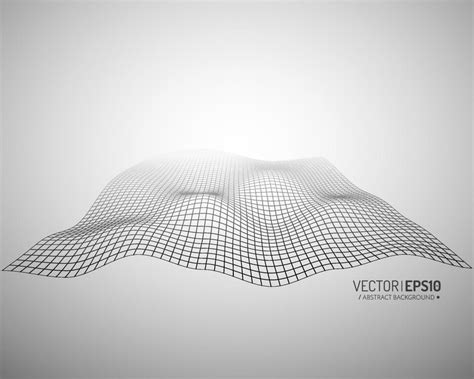 Abstract Vector Landscape Background Cyberspace Grid 3d Technology Vector Illustration