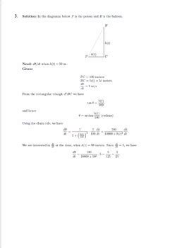 Calculus Related Rates Practice Problems NO PREP By Joan Kessler