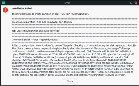 Manjaro Installation Error Support Manjaro Linux Forum