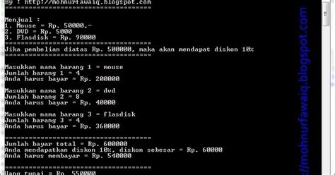 membuat program kasir sederhana dengan c yukcoding