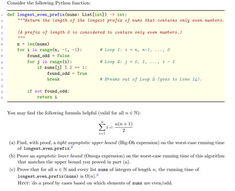 Solved Consider The Following Python Function Def Chegg