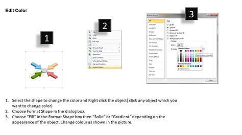 arrow in powerpoint 4 stages arrows linked to center slides