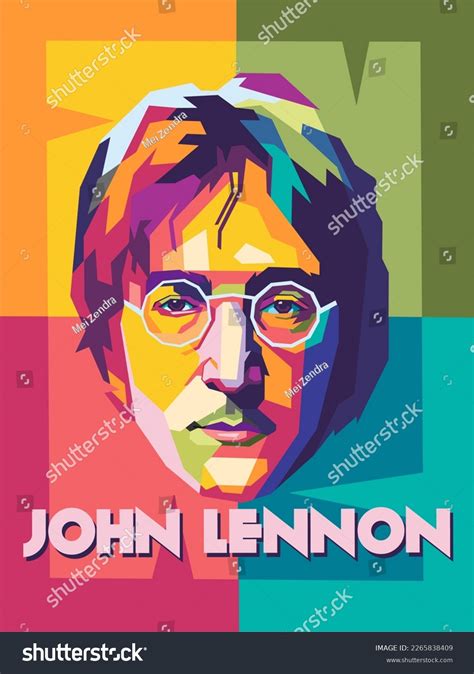 Silueta De John Lennon Beatles Portraitai Royalty Free Stock Vector