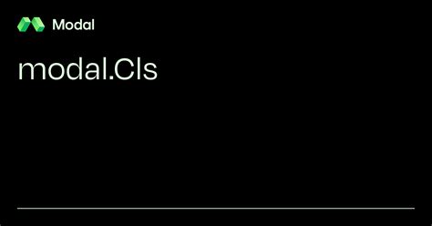 Modalcls Modal Docs