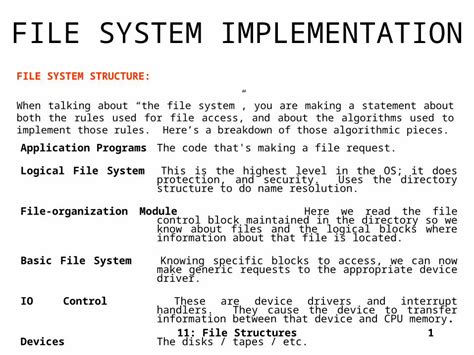 Ppt 11 File Structures1 File System Implementation File System