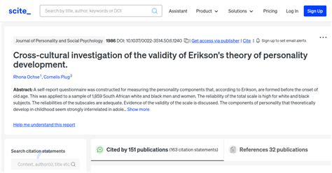 Cross Cultural Investigation Of The Validity Of Eriksons Theory Of Personality Development
