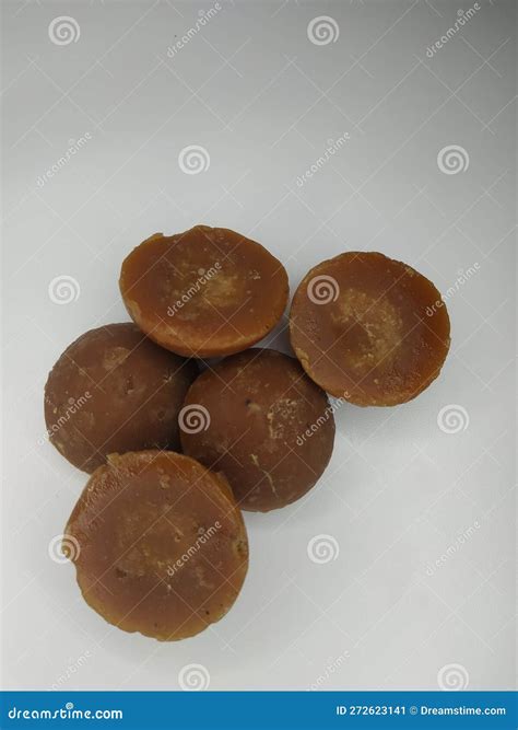 Java Sugar Or Brown Sugar Or Palm Sugar In Cube On White Background
