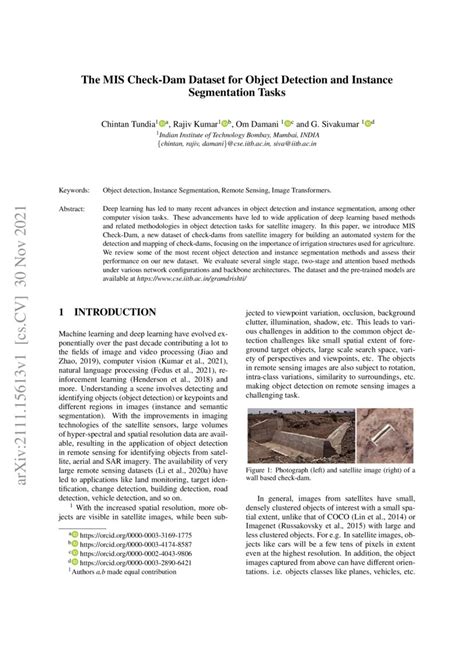 The Mis Check Dam Dataset For Object Detection And Instance Segmentation Tasks Deepai