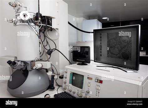 Electron Microscope In A Scientific Laboratory Used For Diagnosis And