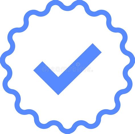 Blue Check Mark Tick Verification Icon Symbol Vector Stock Illustration