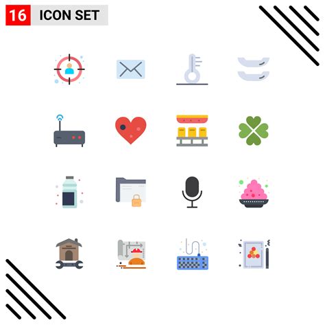 Flat Color Pack Of 16 Universal Symbols Of Love Router Temperature