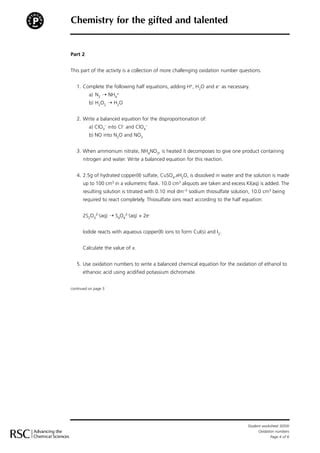 30 Oxidation Numbers Pdf