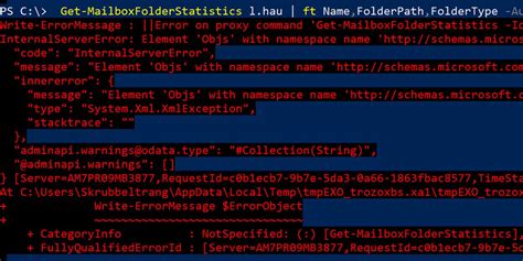 Internalservererror Element Objs With Namespace Name Powershell