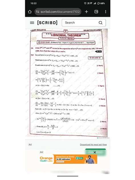 Binomial Theorem Questions Pdf