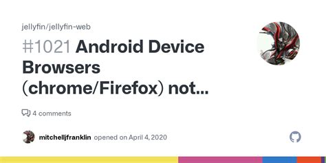 Android Device Browsers Chromefirefox Not Working With Jellyfin Web · Issue 1021 · Jellyfin
