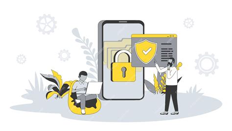 Premium Vector Data Protection Concept In Flat Design With People Men Work In Security Service