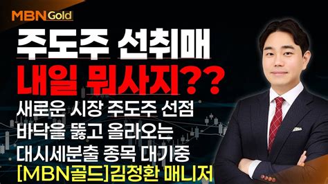 Mbn골드 김정환 새로운 시장 주도주 선점할 바닥을 뚫고 올라오는 대시세분출 종목 대기중 2차전지 제약바이오는 꾸준히 보세요 Youtube