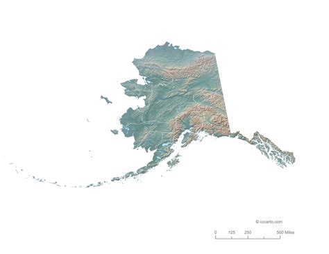 Alaska Map Collection Shaded Relief Counties And Cities