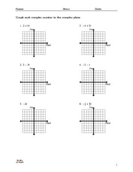 Graphing Complex Numbers Independent Practice By DiffiMath TPT