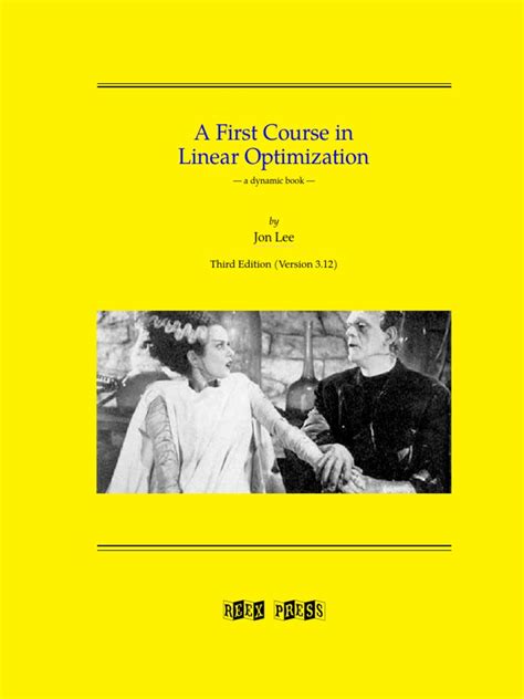 a first course in linear optimization pdf matrix mathematics
