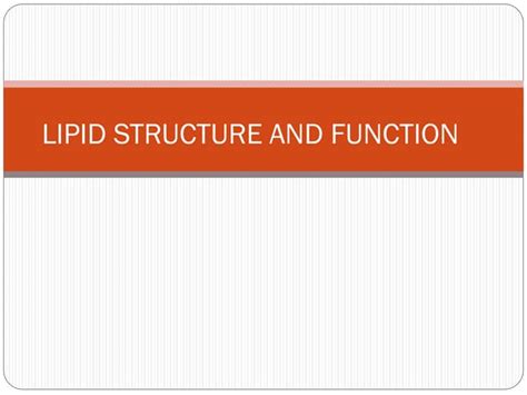 Lipid Structure And Function Biochemistry Pdf
