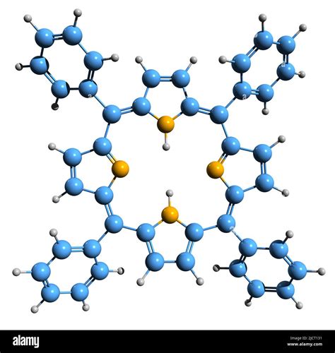 3d Image Of 5 10 15 20 Tetraphenylporphyrin Skeletal Formula