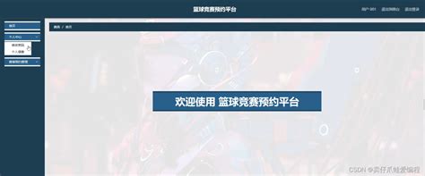 毕业设计选题：127基于springbootvue的篮球竞赛预约平台 Csdn博客