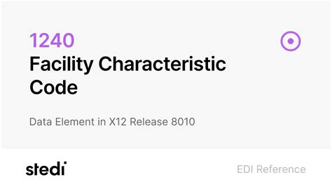 X12 Edi 1240 Facility Characteristic Code Stedi