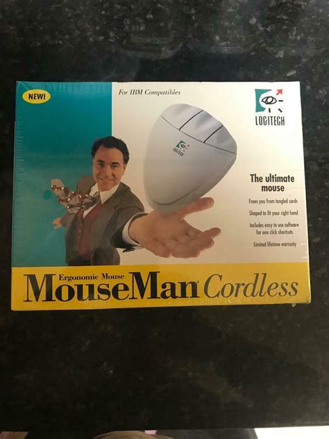 Vintage Logitech Model 1163 Mouseman Cordless Computer Mouse New Sealed