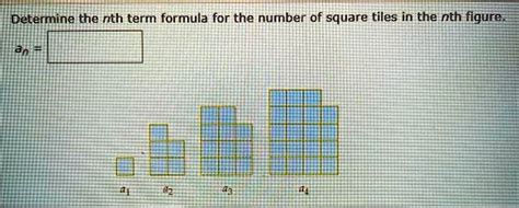 determine the nth term formula for the number of square tiles in the
