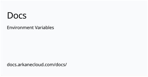 environment variables docs