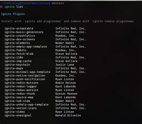 CLI Needs A List Option Issue Infinitered Ignite GitHub