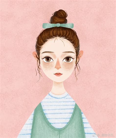 插画 儿童插画 卡通头像 女孩图片cg 【 头像 】图片素材 花瓣网