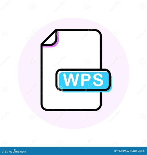 WPS File Format Extension Color Line Icon Stock Vector Illustration Of Symbol Flat