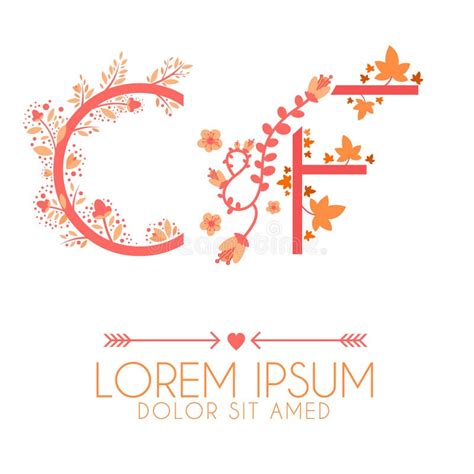 Letter C And F Logo Letter C And F Wedding Invitation Logo Stock Vector Illustration Of