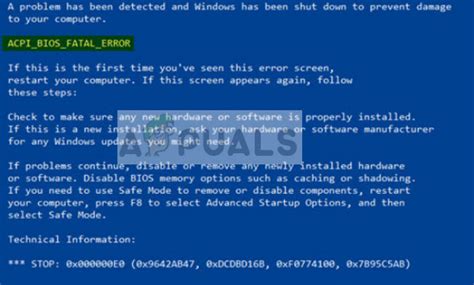 Fix ACPI BIOS ERROR
